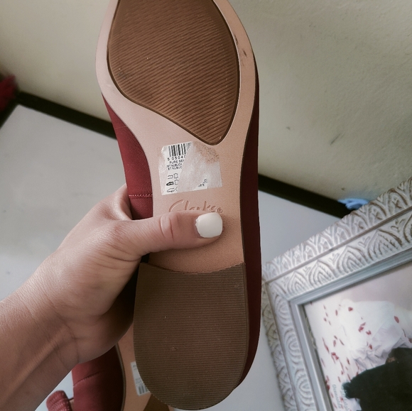 Clarks | Shoes | Clarks Pure Sense Womens Burgundybrownred Nubuck Slip ...
